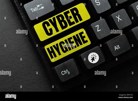 Text Caption Presenting Cyber Hygiene Word Written On Steps That