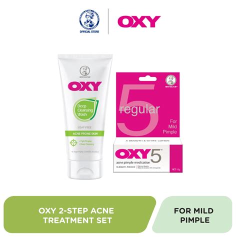 Oxy 2 Step Acne Treatment Set Face Wash Oxy 5 Acne Treatment Lotion