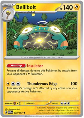 Bellibolt Obsidian Flames 77 Pokemon Card
