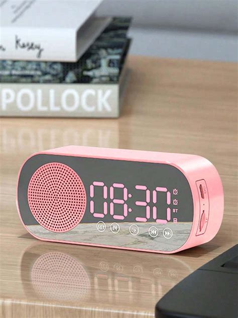 Wireless Alarm Clock Speaker With Intelligent Timing Multi Functional Mini Usb Mirror Led