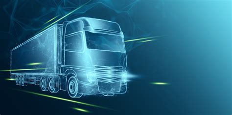 파란색 배경에 트럭 홀로그램 소포 추적 응용 프로그램 온라인 화물 배달 서비스 물류 3d 일러스트레이션 3d 렌더링 3차원 형태에 대한 스톡 사진 및 기타 이미지 Istock