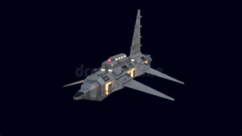 D Illustration Of An Alien Science Fiction Starship Stock Illustration Illustration Of