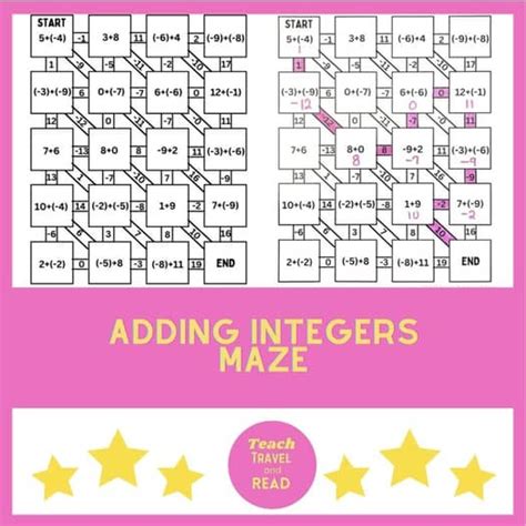 Adding Integers Maze By Teach Travel And Read Tpt