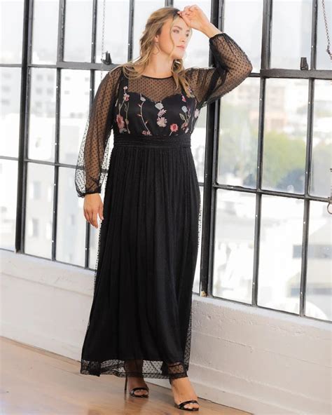 Plus Size Mystique Mixed Media Evening Gown Kiyonna