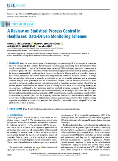 pdf a review on statistical process control in healthcare data
