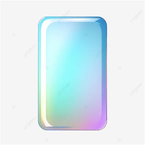 Rectangle Iridescent Liquid Glass Shape Glass Gradient Rectangle Png