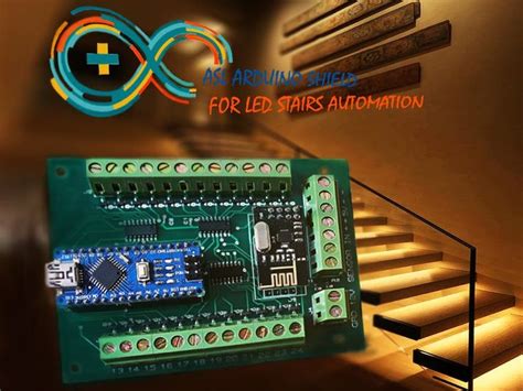 Automatic LED Stairs Lighting Arduino Shield Hackster Io Arduino Shield Arduino Projects