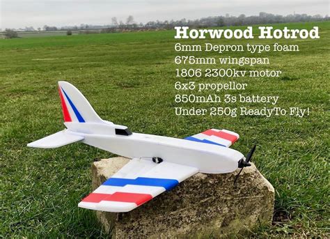 Plans For Easy To Build Foam Rc Plane Horwood Hotrod Simple Rc Etsy