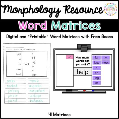 Word Matrices Matrix Free Base Morphology For Beginners By Sarah Paul Word Matrices Matrix Free Base Morphology For Beginners By Sarah Paul