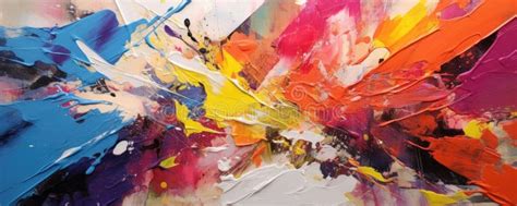 Collision Of Vibrant Acrylic Strokes And Abstract Textures Creating A Bold And Expressive