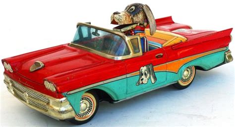 Alps Happy Pup Friction Car Tin Toy From The 50s