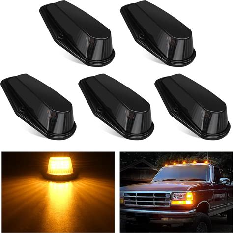 Nilight Led Cab Marker Lights Roof Running Light 5 Pcs 16 Led Smoke
