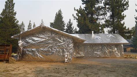 Aluminum Wrap Used To Protect Homes In California Wildfires