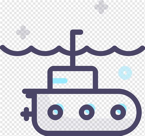잠수함 수중 컬러 개요 아이콘 Png Pngwing