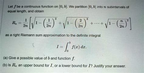 for a certain continuous function f the right riemann
