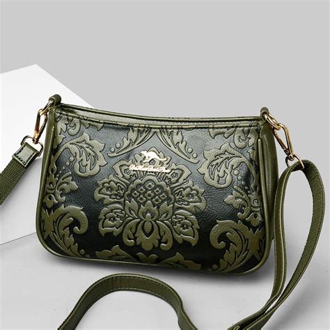 Embossed Peony Chinese Style Small Square Bag 2022 Literary High End