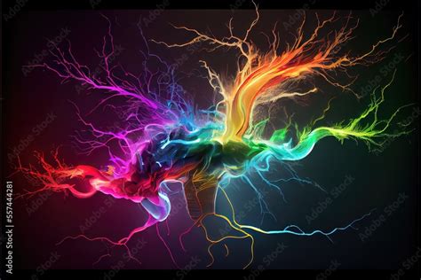 Polychromatic Electric Rainbow Colorful Polychromatic Electricity In A