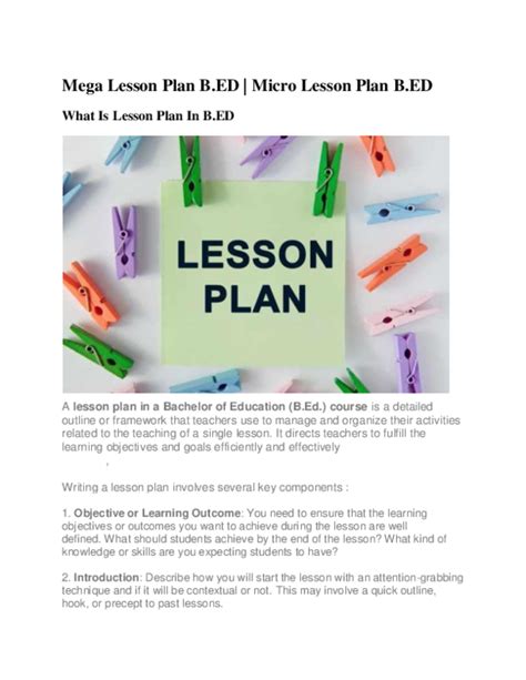 Pdf How To Write Mega And Micro Lesson Plan In Teaching