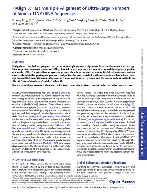 pdf halign 3 fast multiple alignment of ultra large numbers of