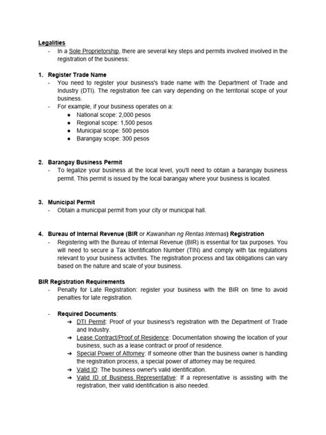 Business Registration For Sole Proprietorship Pdf Sole Proprietorship Business