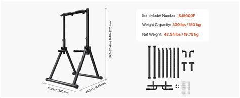 Vevor Pull Up Bar 330lbs Capacity Portable Pullup Bar Station Pullup
