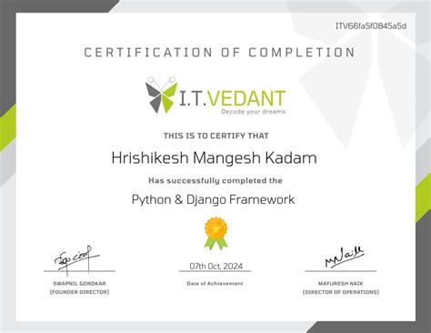 hrishikesh kadam on linkedin python django webdevelopment itvedant backenddevelopment