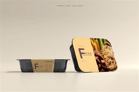 대형 식품 용기 모형 프리미엄 Psd 파일