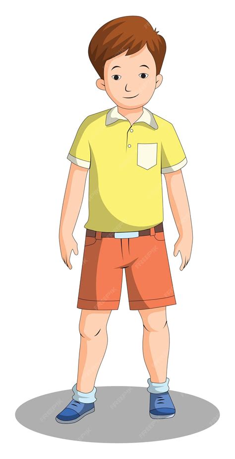 Premium Vector Cute Boy Standing Still