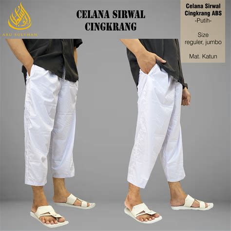 Jual Celana Sirwal Cingkrang Sholat Abu Sulthan Putih Perlengkapan
