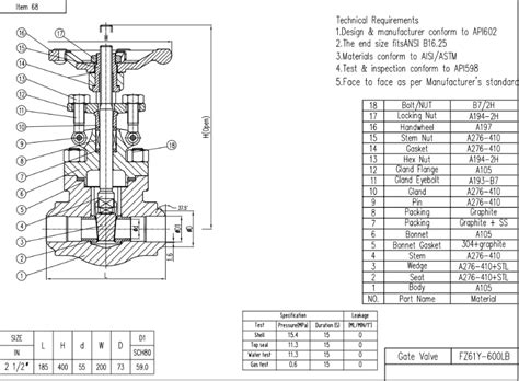 2 1 2 600lb Forged Steel Gate Valve Body A105 Bw H W Valve