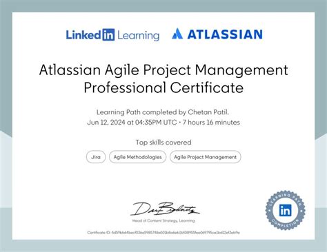chetan patil on linkedin certificate of completion