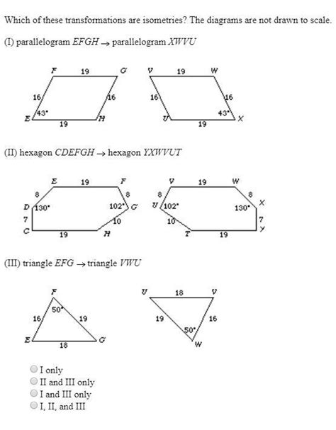 Which Of These Transformations Are Isometries