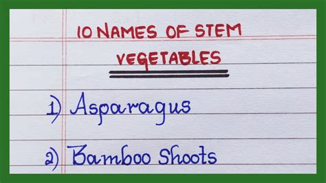 Stem Vegetables Names In English At Kristina Hertz Blog