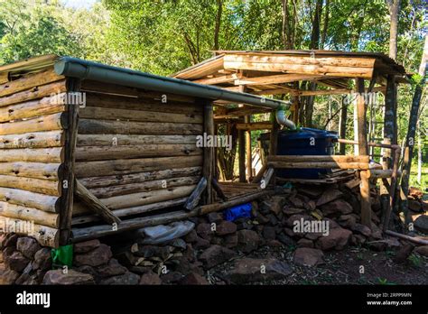 Rustic Rain Water Harvesting Structure In The Countryside Of Sao Francisco De Paula South Of