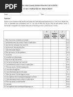 Becks Anxiety Inventory Questionnaire Pdf Anxiety Clinical Medicine