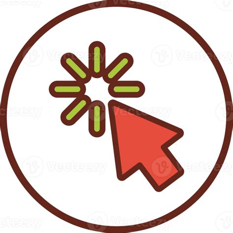 Cursor Mouse Flat Icon In Circle 25213516 Png
