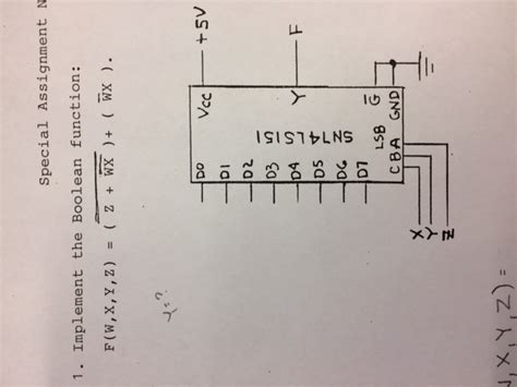 solved implement the boolean function f w x y z z wx