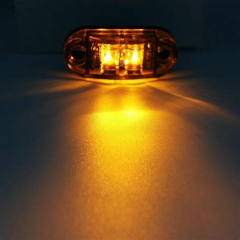 2diode Amber Led Marker Lights Side Lamp 10v 30v S Vicedeal