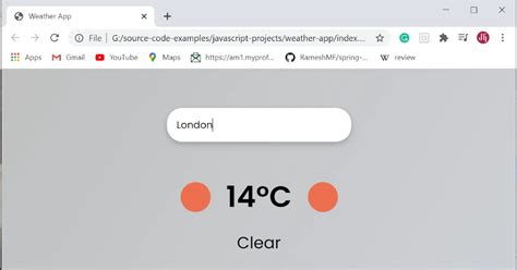 Weather App Using JavaScript HTML And CSS