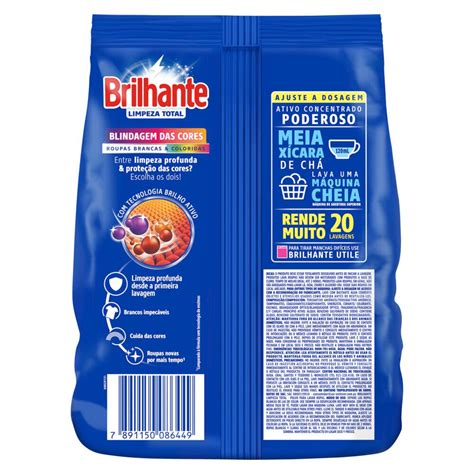 Lava Roupas Brilhante Limpeza Total Sachê 1 6kg Covabra