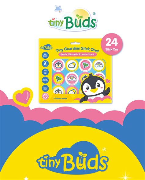 Tinybuds Tiny Guardian Stick Ons Gentle Citronella And Lemon Scent 24s 2pcs Gone Away Insect