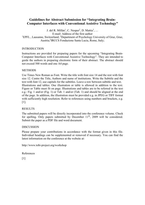 Abstract Submission Guideline Word