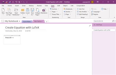 Exe How To Create Equation With Latex In Click To Run Onenote