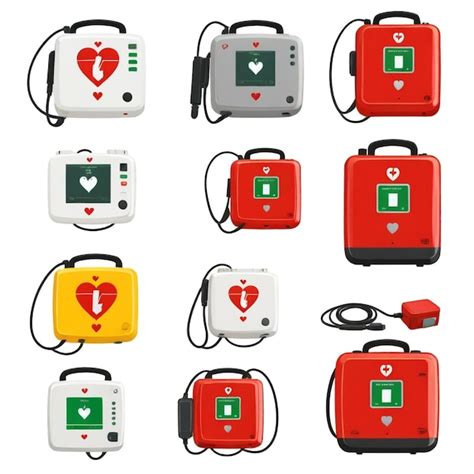 Premium Vector Defibrillator Vector Set White Background Isolated A