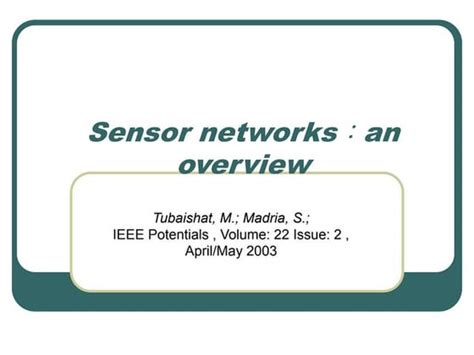 Wireless Sensor Networks Ppt Ppt