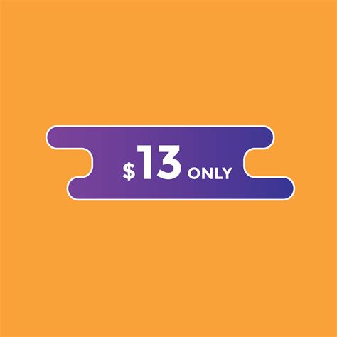 13 Dollar Price Tag Price 13 Usd Dollar Only Sticker Sale Promotion