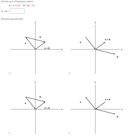 Solved Find The Sum Of The Given Vectors A B Chegg