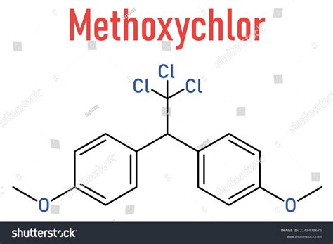 Methoxychlor Pesticide Molecule Skeletal Chemical Formula Stock Vector