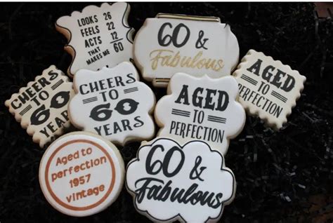 60th Birthday Party Decorated Cookies
