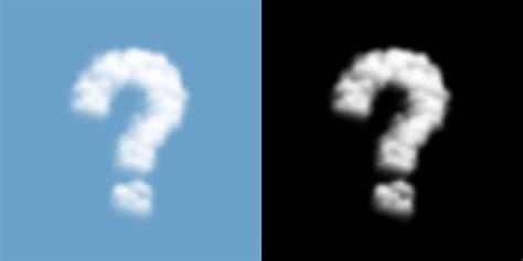 물음표 기호 및 기호 구름 또는 연기 패턴 의심 개념 디자인 투명 그림 고립 된 플 로트에 파란 하늘 배경에 불투명 마스크 벡터 Eps 10 곡선에 대한 스톡 벡터 아트 및